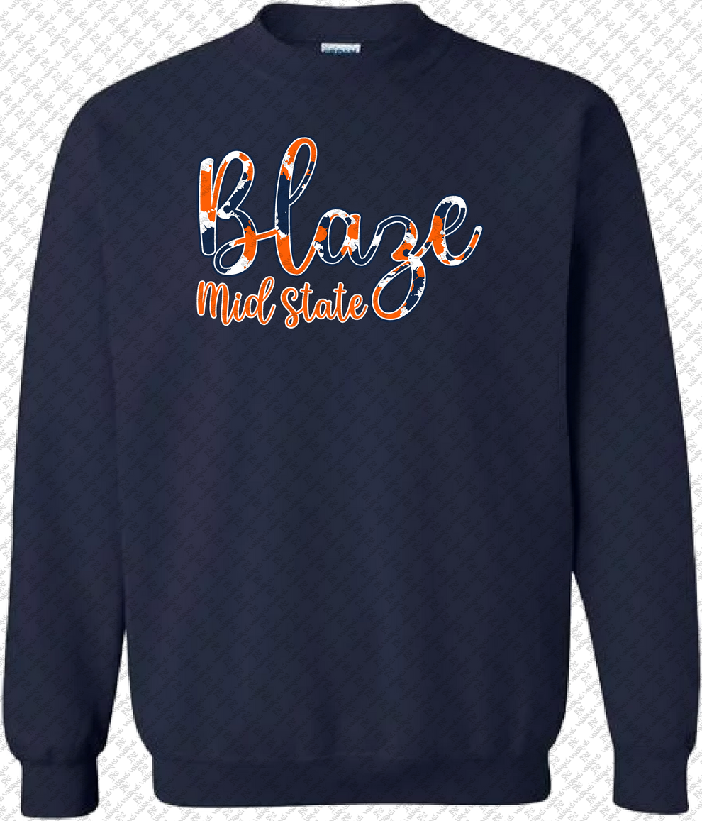 Blaze Cursive Design Crewneck – FXC Unique